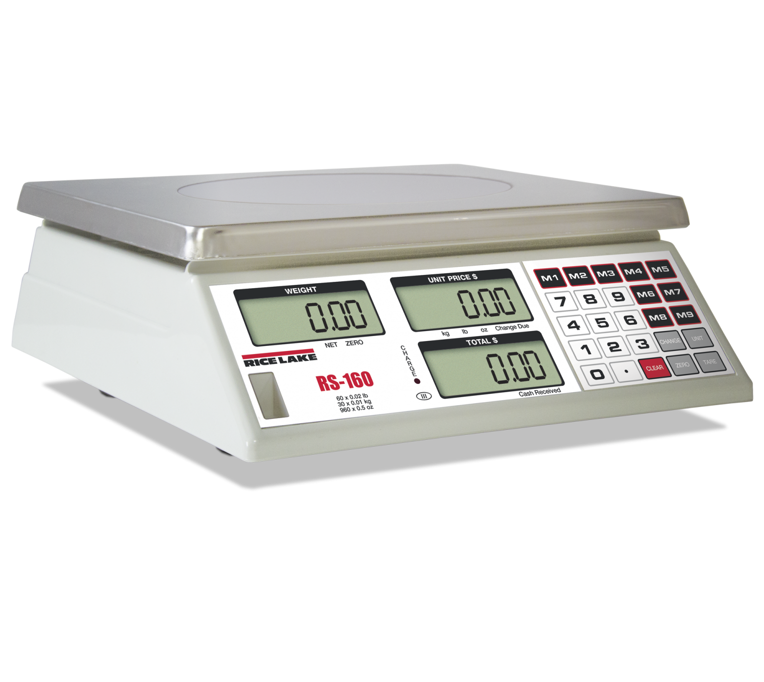 Rice Lake RS-130 Digital Produce Scale - 30 lbs x .01 lbs - Chestnut ...
