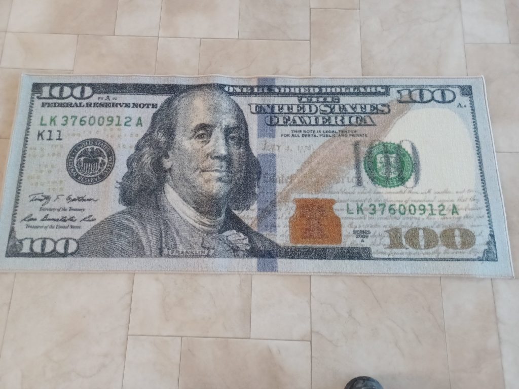 100 Dollar Bill Place Rug - Chestnut Ridge LLC